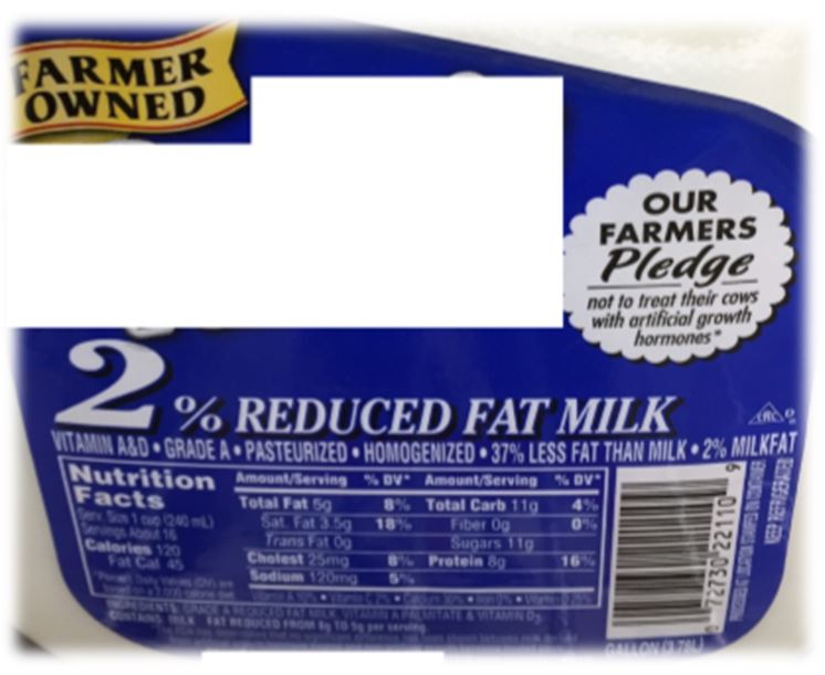 2% Reduced Fat Milk